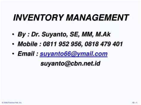 Ppt Inventory Management Powerpoint Presentation Free Download Id