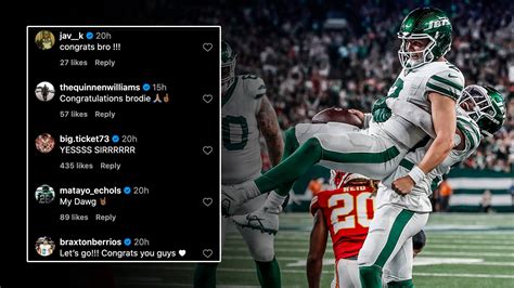 New York Jets Players React To Zach Wilsons Engagement News