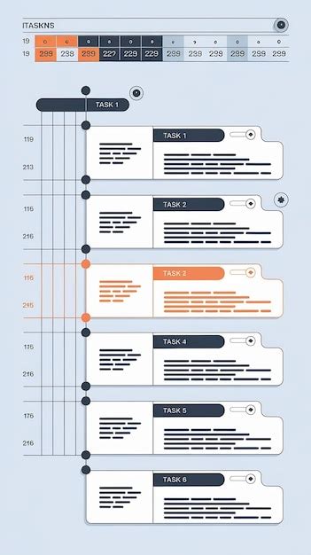 Project Timeline Infographic Template With 6 Tasks Gantt Chart Vector