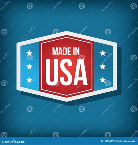 Made In Usa Label Vector Illustration Decorative Design Stock Vector