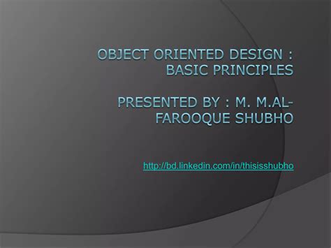 Object Oriented Design SOLID Principles | PPT