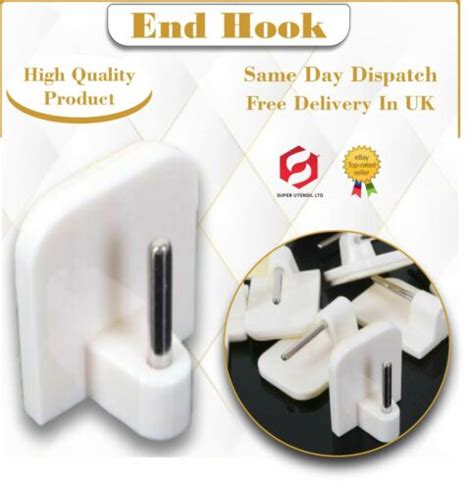 4 Self Adhesive Sticky Stick On Net Curtain Wire Rod End Hooks For Upvc