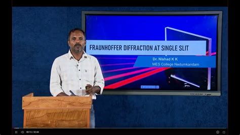 14 Fraunhoffer Diffraction At Single Slit Part 2 Ch08sp Swyamprabha Youtube