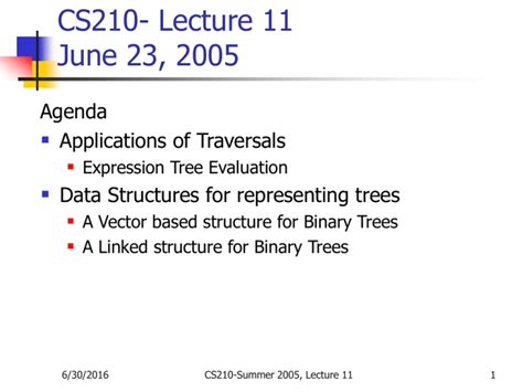 CS Lecture June Agenda