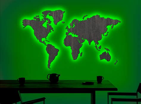 World Map Led World Map Light World Map Neon Sign Map Lamp Etsy Australia