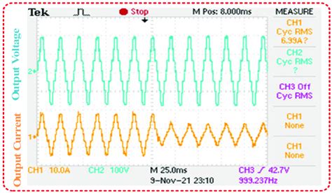 Output Voltage And Current Of Seven Level Mli With Increasing R Load