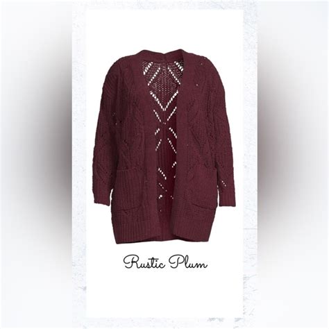 Terra And Sky Sweaters X Terra Sky Womens Plus Size Rustic Plum