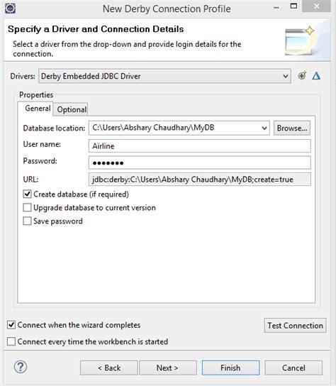 java eclipse database connection driver definition stack overflow