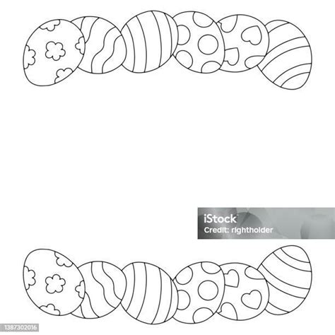 달걀부활절 프레임 아이들을위한 색칠 공부 책 페이지 만화 스타일의 캐릭터 흰색 배경에서 격리된 벡터 그림입니다 0명에 대한 스톡 벡터 아트 및 기타 이미지 Istock