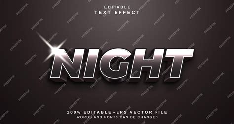 Premium Vector Editable Text Style Effect Night Text Style Theme