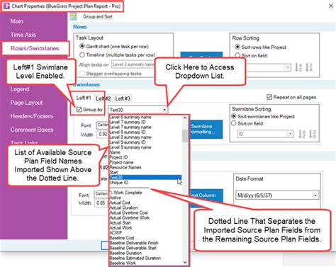 creating formatting and sorting swimlanes levels for version 7 1