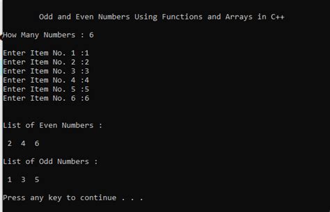 Free Programming Source Codes And Computer Programming Tutorials Odd And Even Numbers Using
