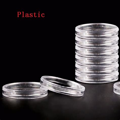 Mm Coin Cases Capsules Holder Clear Plastic Round Storage Box Pcs Hot Sale In Storage