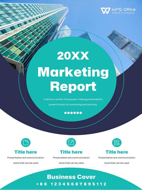 Word Of Marketing Report Cover Docx Wps Free Templates