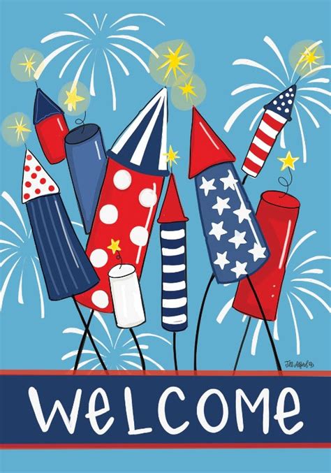 Fireworks Banner Flag