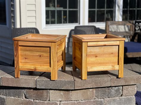 Diy Planter Box Plans Farmhouse Square Design Woodworking Planter