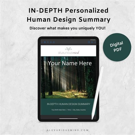 Personalized Pdf Human Design Chart Analysis Customized Human Design