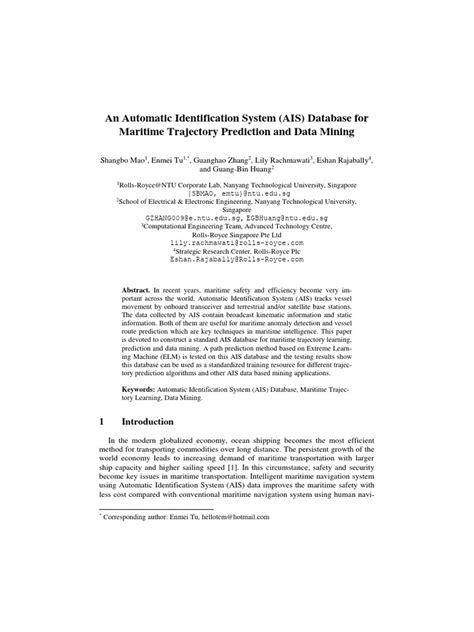 An Automatic Identification System Ais D Pdf Artificial