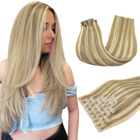Clip In Hair Extensions Seamless Extensions Light Blonde