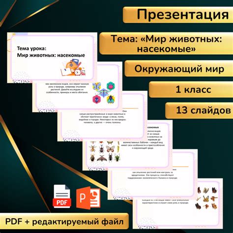 Презентация Окружающий мир 1 класс Тема «Мир животных насекомые