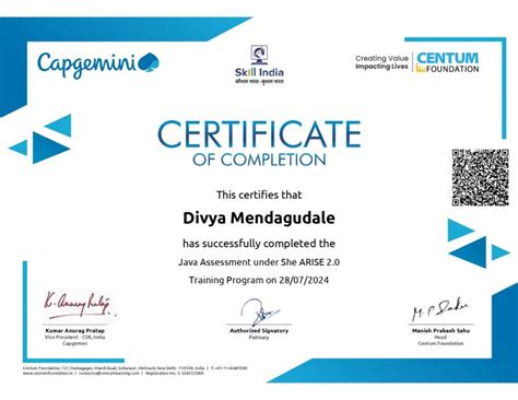 Webdevelopment Fullstackdeveloper Skillindia Capgemini Java Shearise Divya Mendagudale