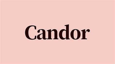 Candor Meaning And Definition Youtube