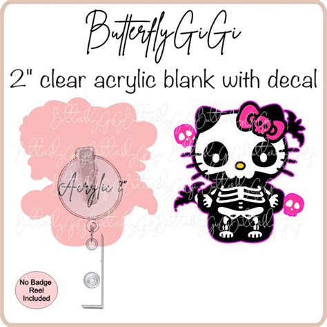 Skeleton Kitty Acrylic Blank And Decal Butterflygigi