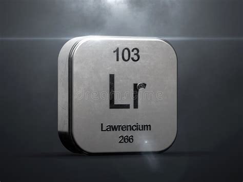 Lawrencium Lr Element Symbol From Periodic Table Series Stock