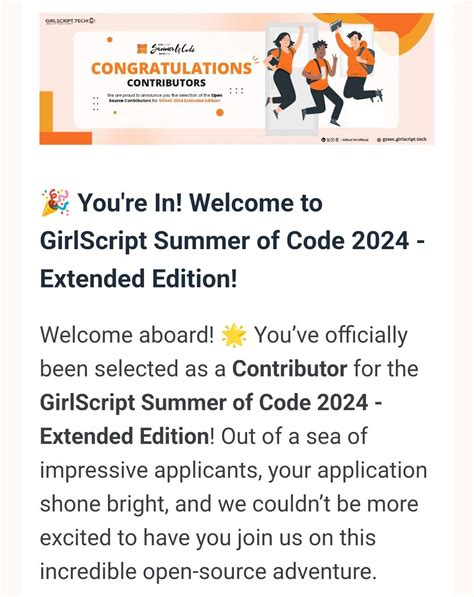 silpa jana on linkedin got selected as a contributor for girlscript