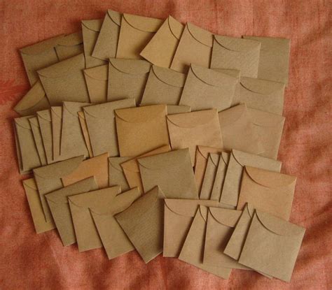 10 Mini Brown Envelopes Recycled Envelopes Recycled Mini Etsy