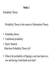 лекция нурбала docx Week Probability Theory Probability Theory in the context of Information