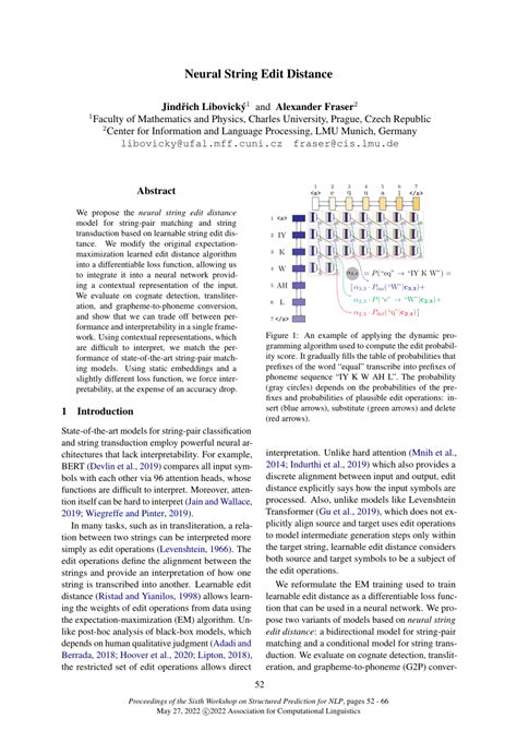 Pdf Neural String Edit Distance