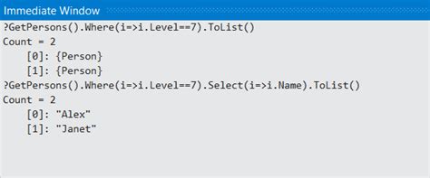 Debugging Code Using Linq And Lambda Expressions In Vs 2015 Ovais
