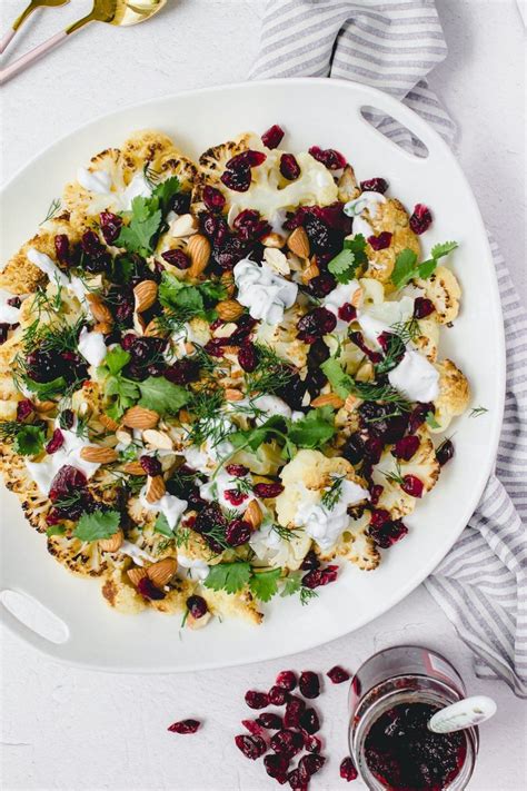Roasted Cauliflower Cranberry And Almond Salad Live Love Nourish