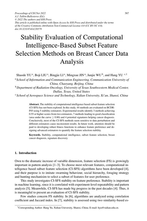 Pdf Stability Evaluation Of Computational Intelligence Based Subset