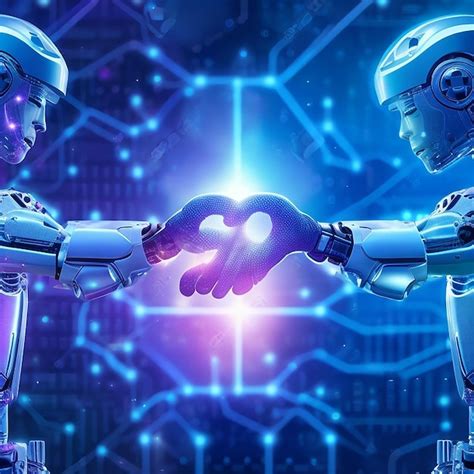 Premium Ai Image Ai Machine Learning Hands Of Robot And Human