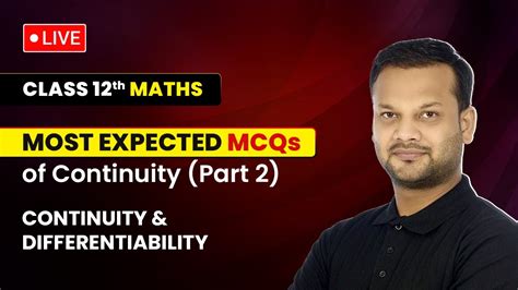 Continuity And Differentiability Most Expected Mcqs Of Continuity Part 2 Class 12 Maths Ch