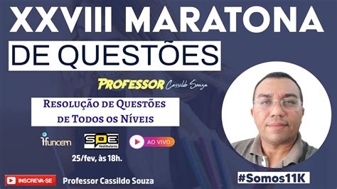 Prof Cassildo Souza XXVIII Maratona de Questões FUNCERN Mista Conc São Tomé e Bom