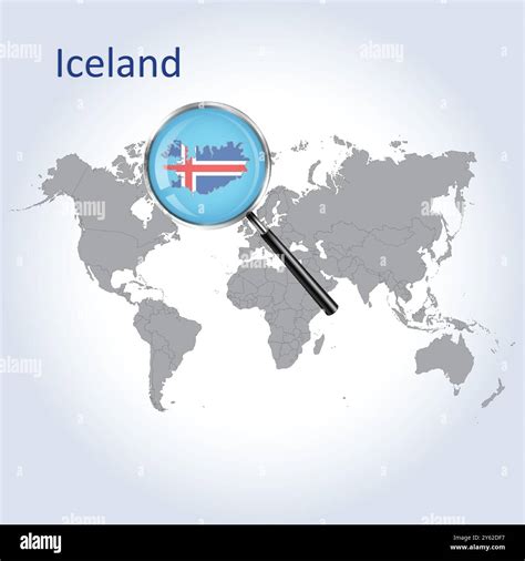 Iceland Magnified Map And Flag Iceland Enlargement Maps Vector Art Stock Vector Image And Art