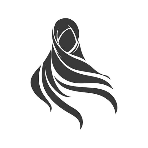 Minimalistisches Logo Oder Symbol Für Das Hijab Symbol Nur Schwarze