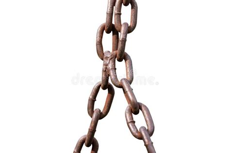 Old Chain Isolated On White Background Clipping Paths Stock Image