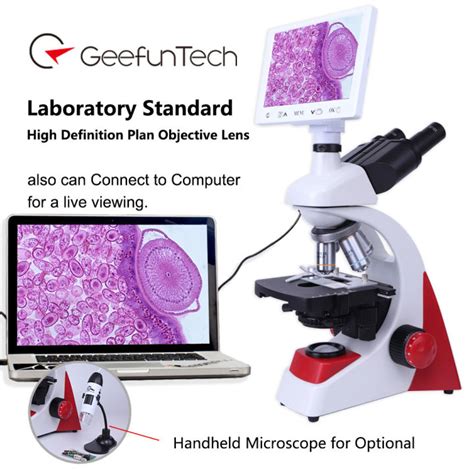 Geefuntech Trinocular Compound Research Grade Microscope 40x 2500x