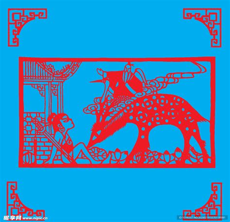 哪吒闹海剪纸设计图传统文化文化艺术设计图库昵图网