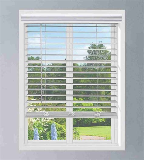 345 X 48 Faux Wood Blinds White Cordless With Crown Valance
