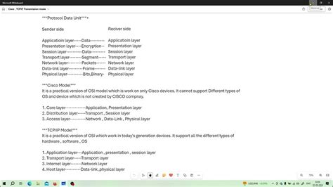 Cisco Tcpip Pdu Working Explain Osimodel Netwroking Ccna
