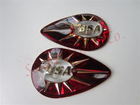 Bsa Tank Badges Red B40 B44 C15 A50 A65 A7 A10 1958 67 40 8014 40 8015