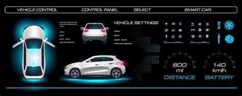 Premium Vector Automotive Interface Realistic Car With Navigation And Options On A Holographic