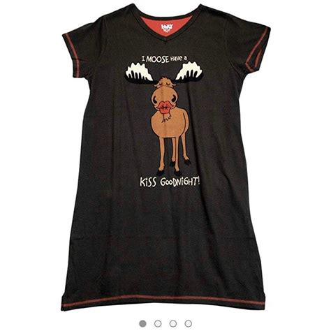 Lazy One Moose V Neck Nightgown S M On Mercari