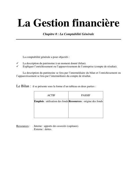 Pdf La Gestion Financière