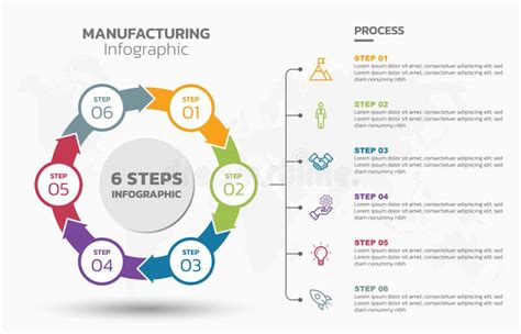 Visual Data Presentation Cycle Diagram With 6 Options Stock